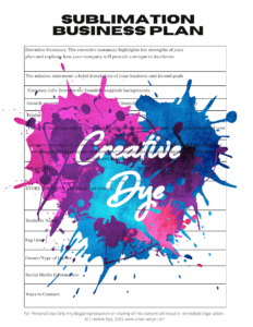 Sublimation Printing Business Plan | Creative Dye